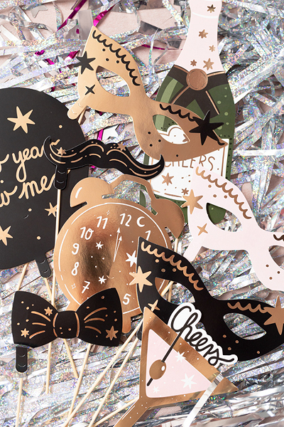 Photo props Let's party, mix (1 pkt / 9 pc.) - Designer decorations and ...