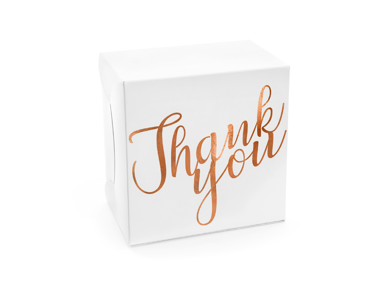 Decorative cake boxes - Thank you, rose gold, 14x8.5x14cm (1 pkt / 10 ...