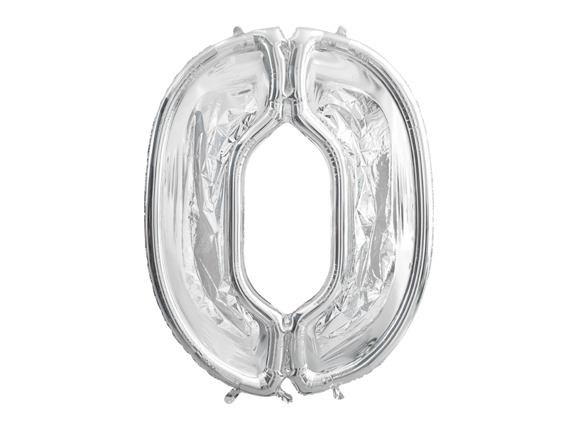 Number Frame '0' for Latex Balloons, 126cm, Silver - Designer ...