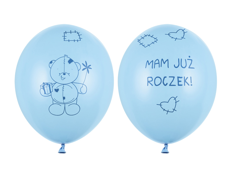 Balony 30cm Miś - mam już..., P. Baby Blue (1 op. / 50 szt ...