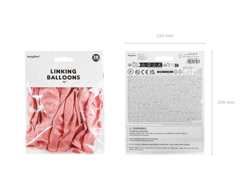 Linking balloons, 33 cm, light pink (1 pkt / 20 pc.) - Designer ...