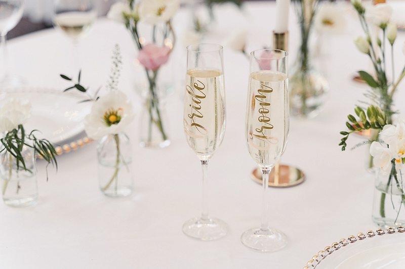 Glass stickers ''Bride & Groom'', gold (1 pkt / 2 pc.) - Designer ...