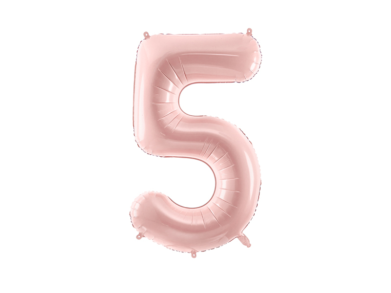 Foil Balloon Number ''5'', 72cm, light pink - Designer decorations and ...