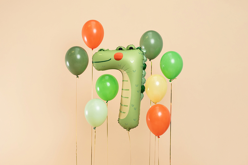 Foil Balloon Number 7 - Crocodille, 56x85 cm, mix - Designer ...