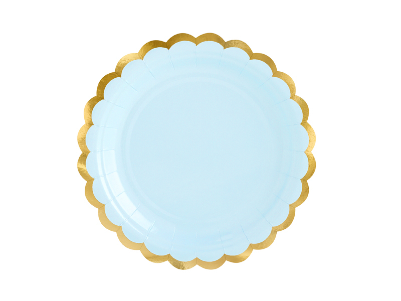 Plates, light blue, 18cm (1 pkt / 6 pc.) - Designer decorations and ...