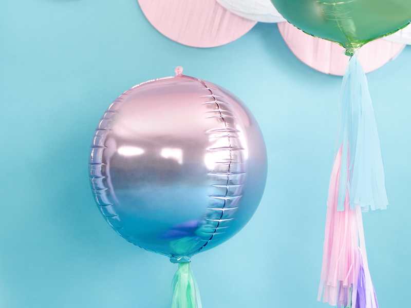Foil Balloon Ombre Ball, violet and blue, 35cm - Designer decorations ...