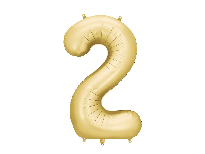 Foil Balloon Number '2', 86 cm, gold - Designer decorations and ideas ...
