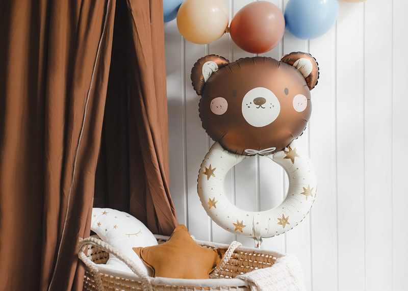 Foil balloon Teddy rattle, 61x88 cm, mix - Designer decorations and ...