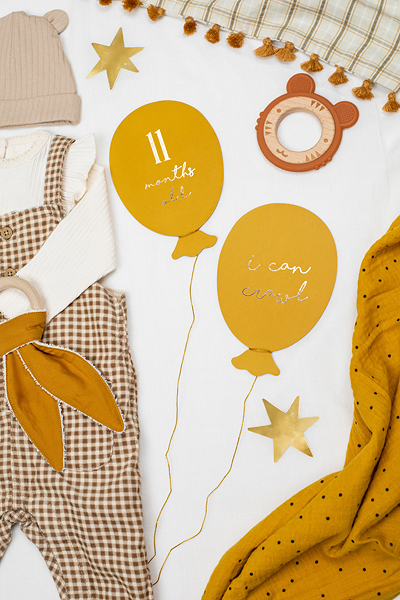 Milestone Cards Balloons, mix, 11.5x17cm - Designer decorations and ...