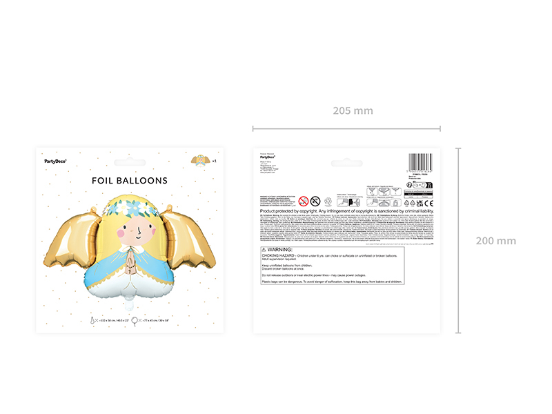 Foil balloon Angel,103x58 cm, mix - Designer decorations and ideas for ...