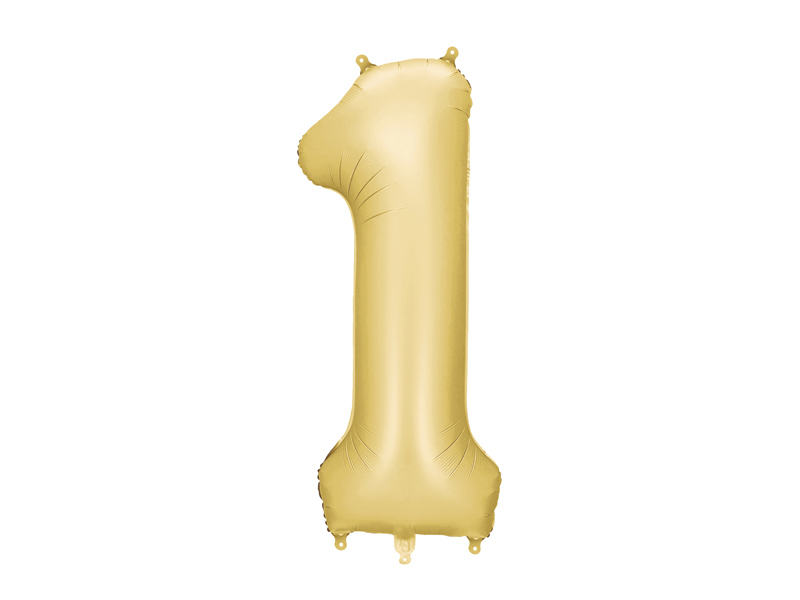 Foil Balloon Number '1', 86 cm, gold - Designer decorations and ideas ...