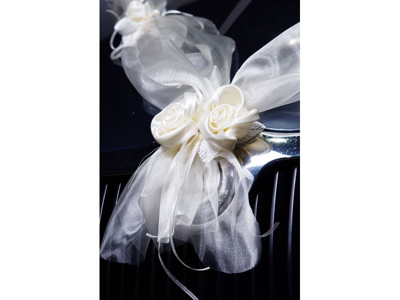 Organza garlands, cream, 1.8m (1 pkt / 2 pc.) - Designer decorations ...