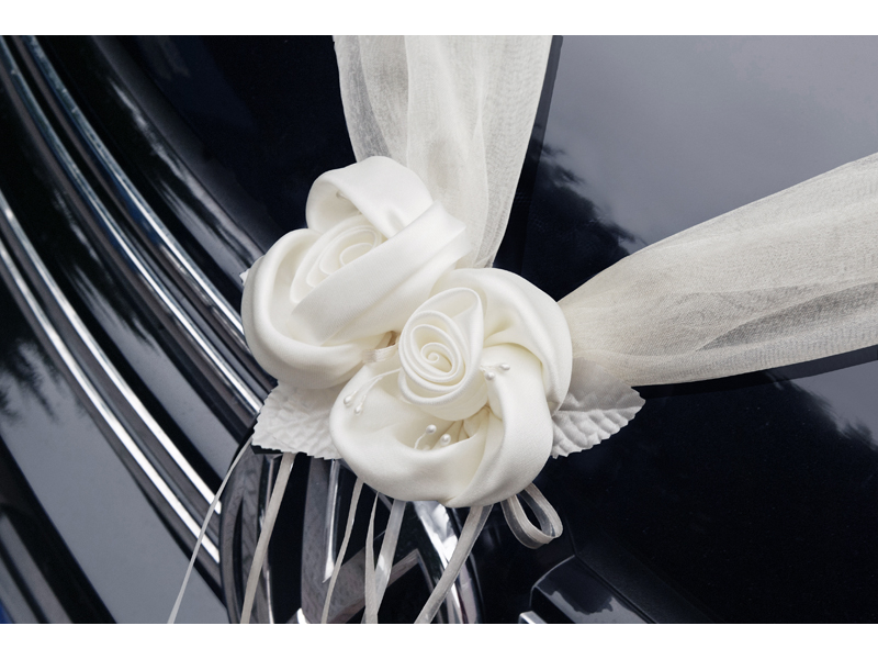 Organza garlands, cream, 1.8m (1 pkt / 2 pc.) - Designer decorations ...