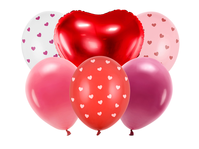 Balloon set Be mine valentine, mix (1 pkt / 6 pc.) - Designer ...