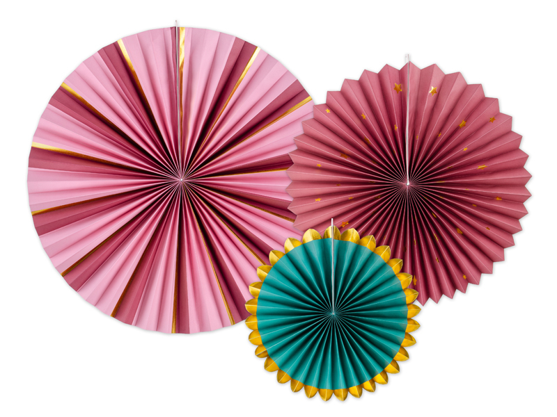 Decorative Rosettes, burgundy, 26-43 cm (1 pkt / 3 pc.) - Internet shop ...