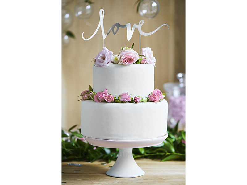 Cake topper Love, silver, 17cm - Designer decorations and ideas for ...