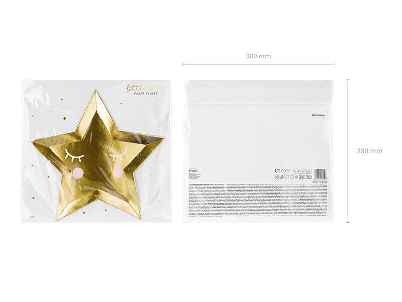 Plates Little Star - Star, golden, 27cm (1 pkt / 6 pc.) - Designer ...