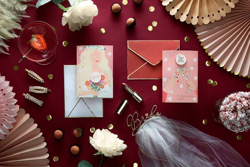 Card with enamel pin Bride Team, 10.5x15 cm - Internet shop :: PartyDeco