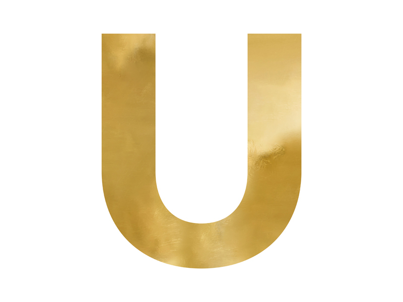 Mirror letter ''U'', gold, 52x61 cm - Designer decorations and ideas ...