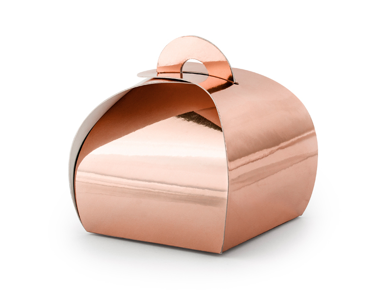 Boxes, rose gold, 6x6x5.5cm (1 pkt / 10 pc.) - Designer decorations and ...
