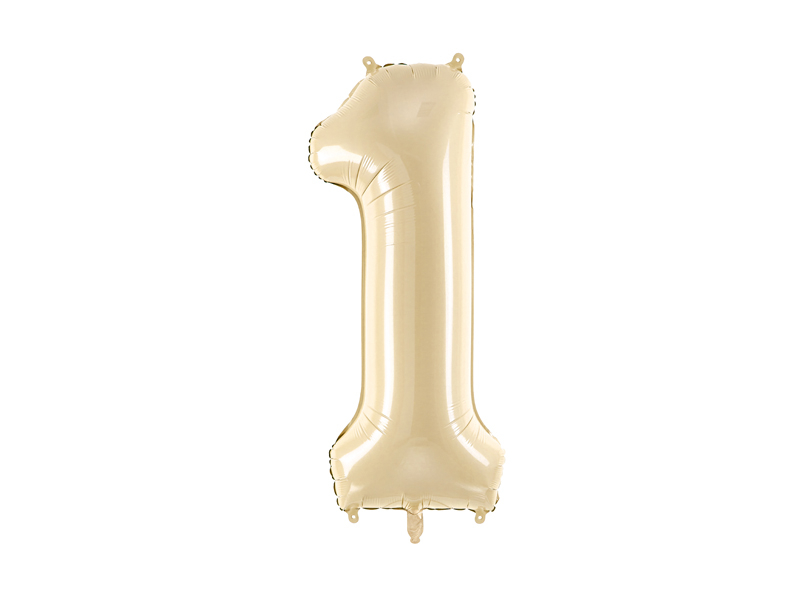 Foil Balloon Number ''1'', 72cm, beige - Designer decorations and ideas ...