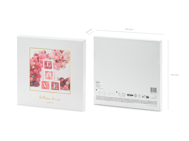 Balloon boxes LOVE, 30x30 cm, white (1 pkt / 4 pc.) - Designer ...