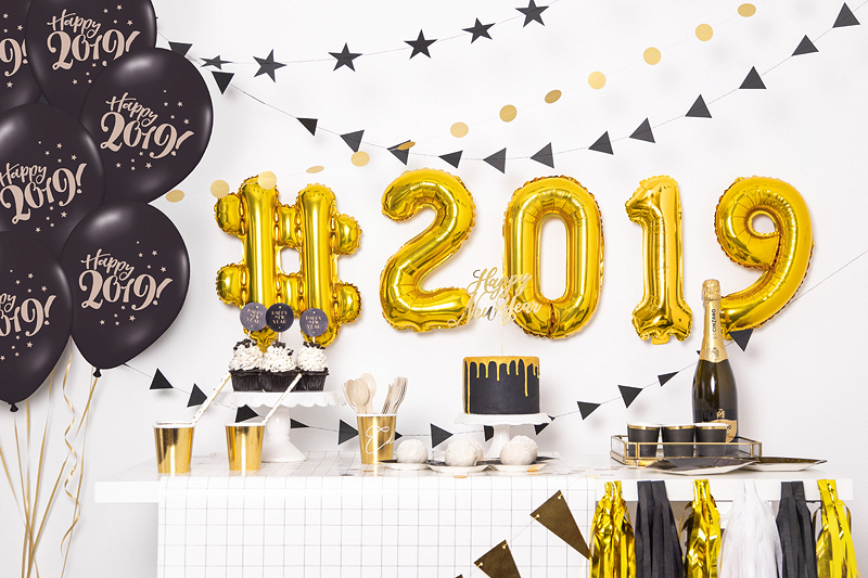 Foil Balloon Number ''9'', 35cm, gold - Designer decorations and ideas ...