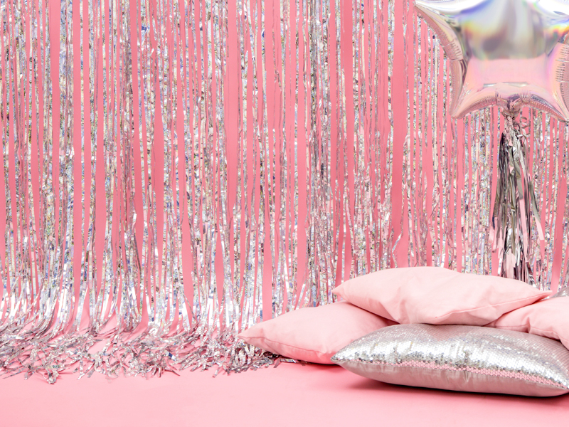 Party curtain, holographic, 90 x 250cm - Designer decorations and ideas ...