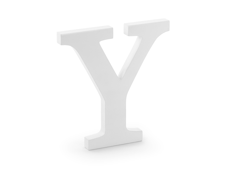 Wooden letter Y, white, 19x20m - Internet shop :: PartyDeco
