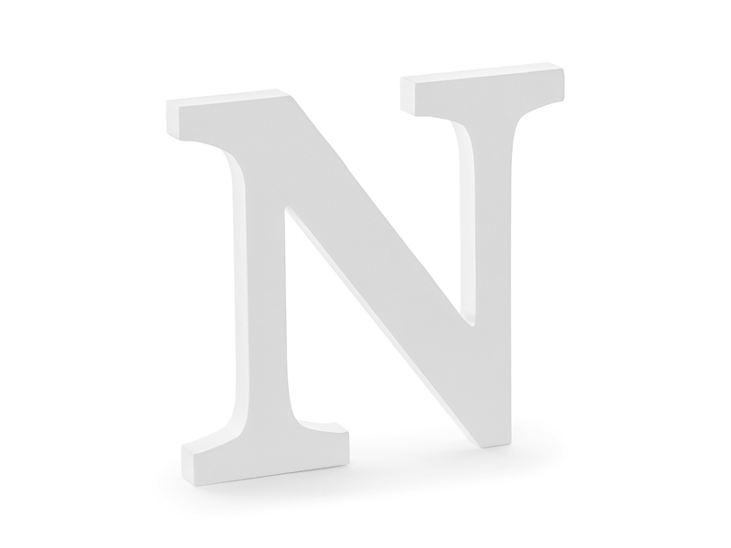 Wooden letter N, white, 21.5x20cm - Internet shop :: PartyDeco