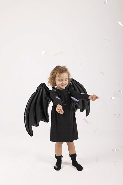 Foil Balloon Bat Wings, Black Matte with Stars, 85 x 50 cm - Designer ...