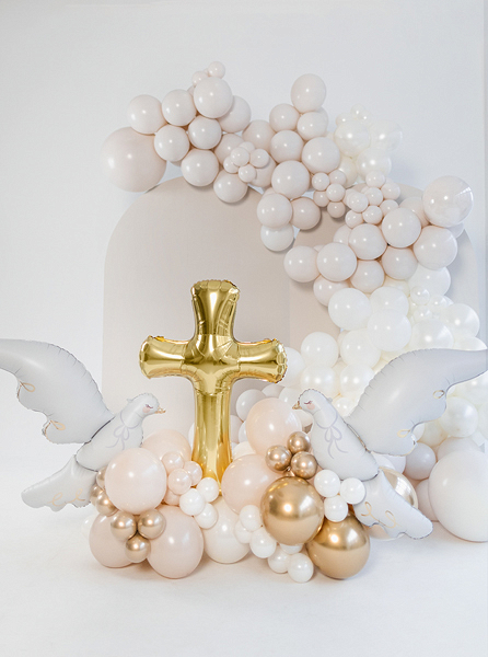 Foil balloon Cross, 103.5x74.5 cm, gold - Designer decorations and ...