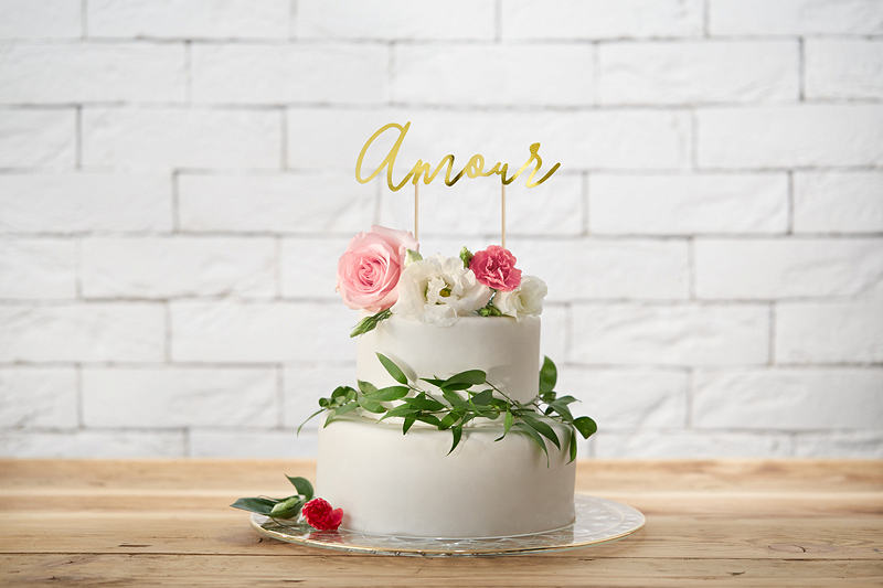 Cake topper Amour, gold, 22.5cm - Designer decorations and ideas for ...