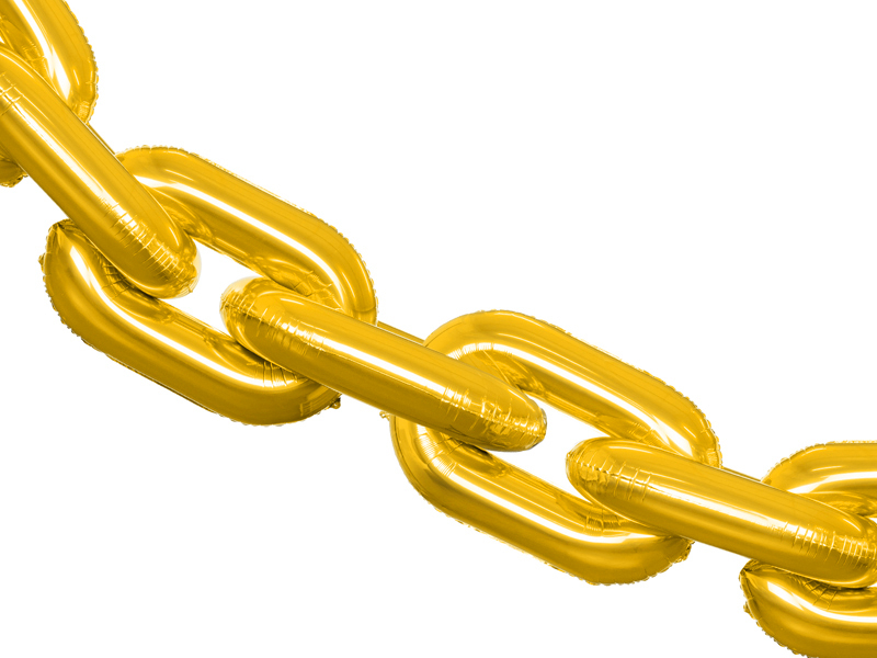 Foil balloon garland Chain, gold (1 pkt / 14 pc.) - Designer ...