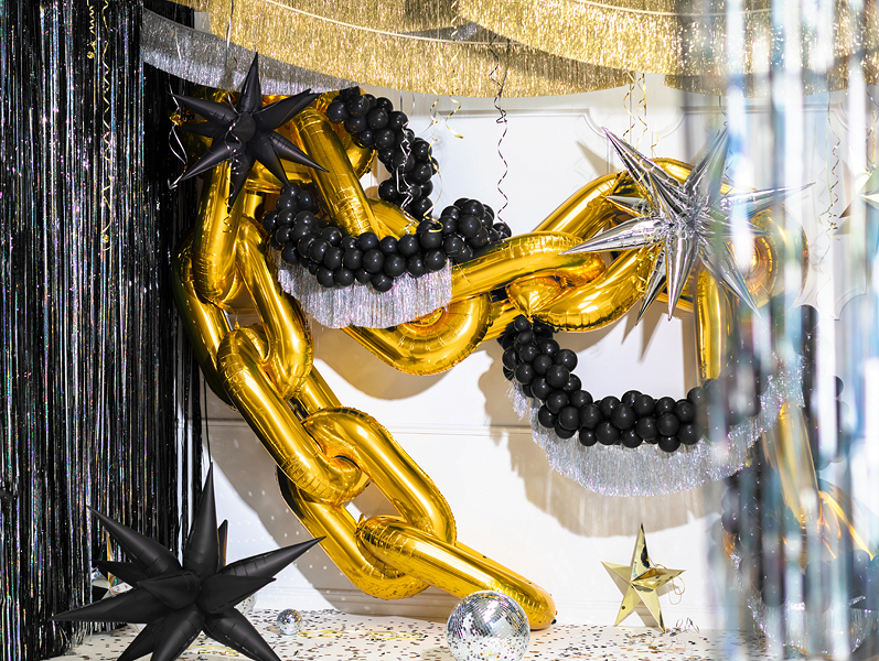 Foil balloon garland Chain, gold (1 pkt / 14 pc.) - Designer ...