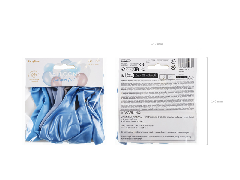 Latex balloons set, mix (1 pkt / 10 pc.) - Designer decorations and ...