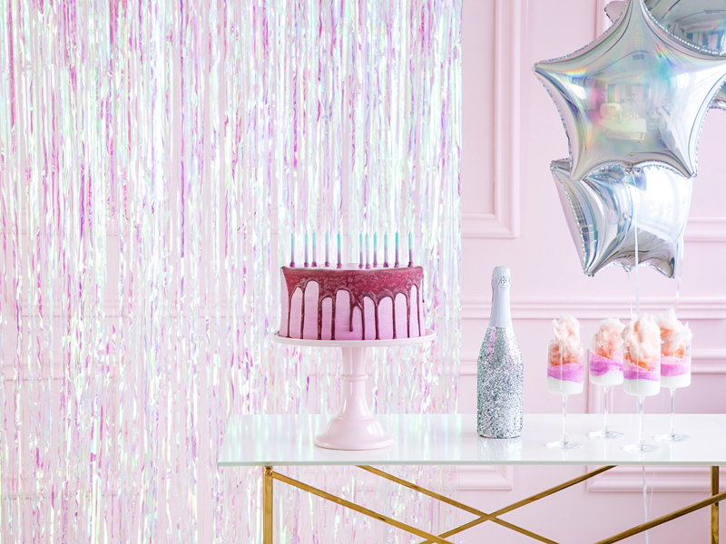 Party curtain, iridescent, 90 x 250cm - Designer decorations and ideas ...