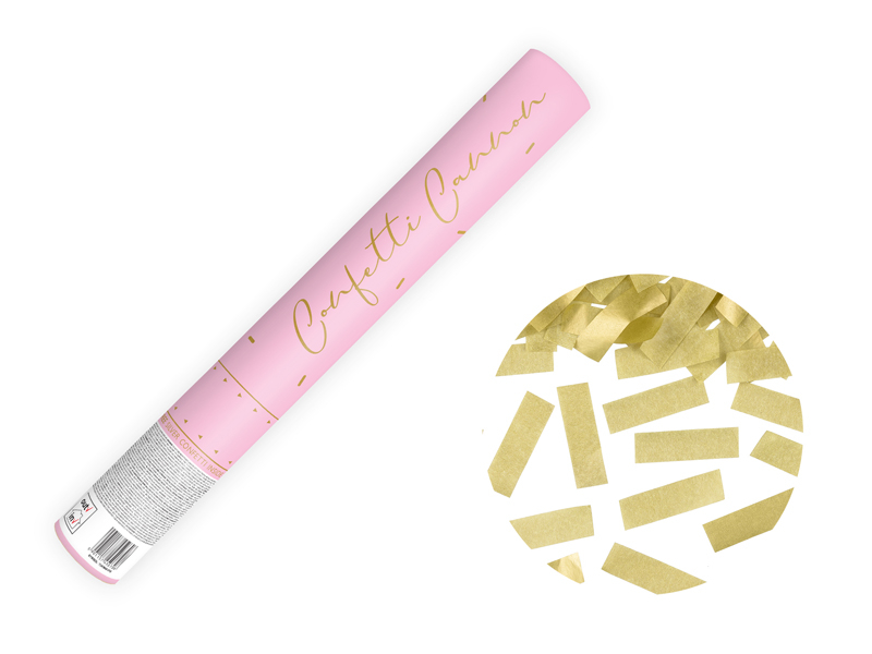 Confetti cannon, gold, 40 cm - Internet shop :: PartyDeco