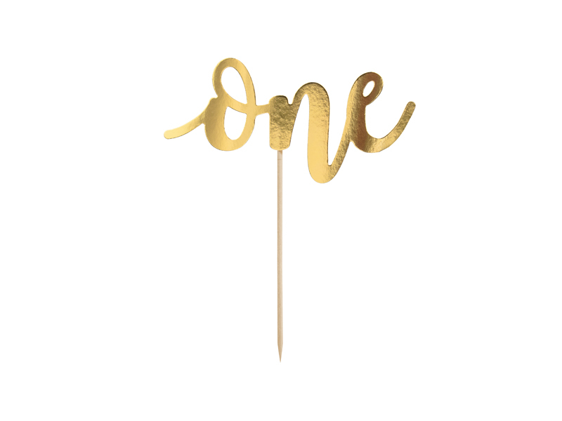 Cake topper One, gold, 19cm - Designer decorations and ideas for every ...