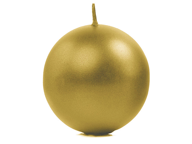 Candle Sphere, metallic, gold, 8cm (1 pkt / 6 pc.) - Designer ...