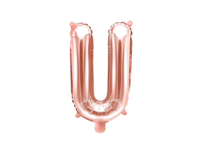 Foil Balloon Letter ''U'', 35cm, rose gold - Designer decorations and ...