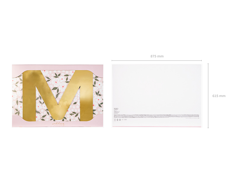 Mirror letter ''M'', gold, 68x60 cm - Internet shop :: PartyDeco
