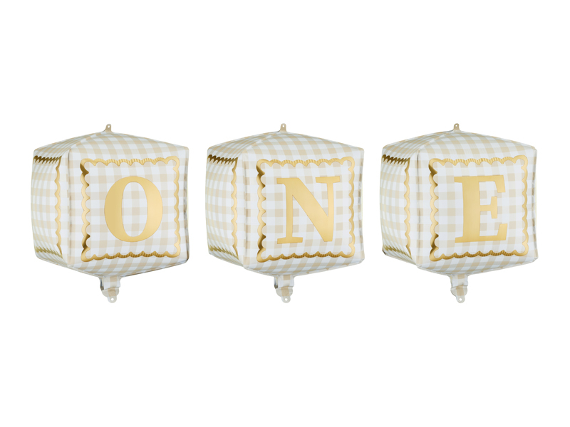 Foil balloons cubes ''One'', 34 x 36 cm, mix (1 pkt / 3 pc.) - Designer ...