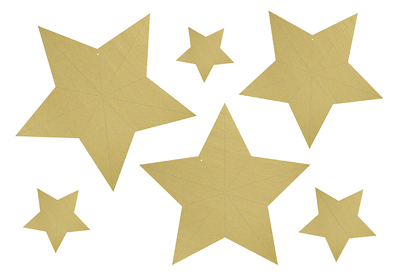 Decoration Stars, gold (1 pkt / 6 pc.) - Designer decorations and ideas ...