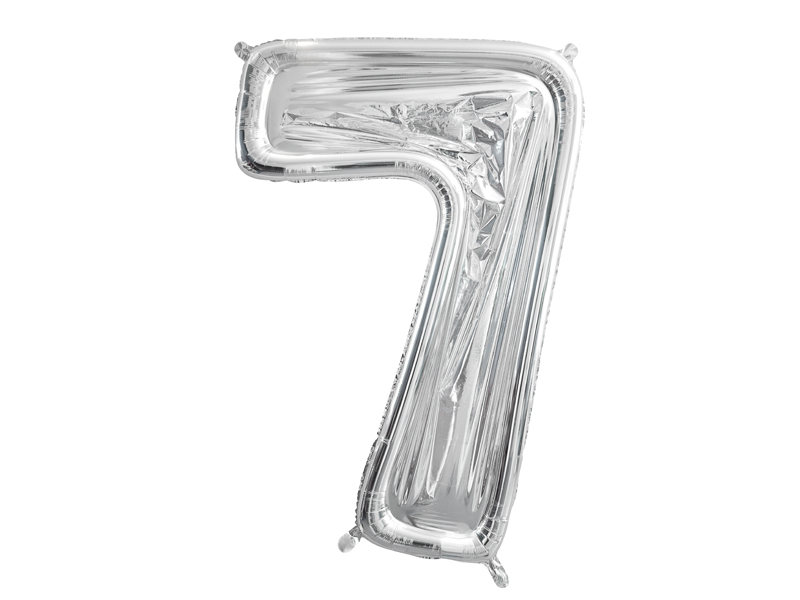 Number Frame '7' for Latex Balloons, 126cm, Silver - Designer ...
