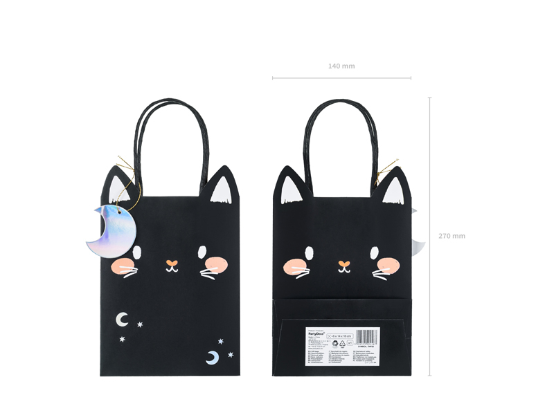 Gift bag Cat, mix, 8x14x18 cm - Designer decorations and ideas for ...