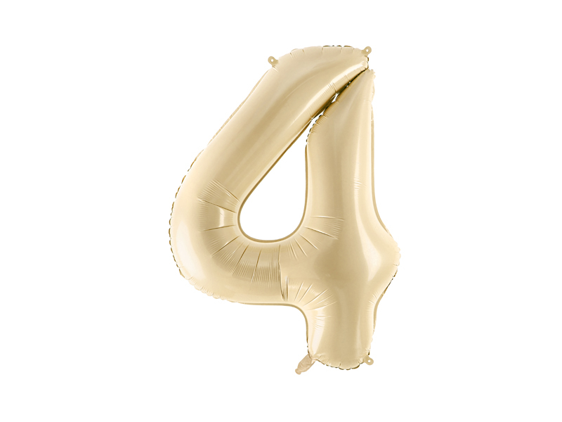 Foil Balloon Number ''4'',72cm, beige - Designer decorations and ideas ...