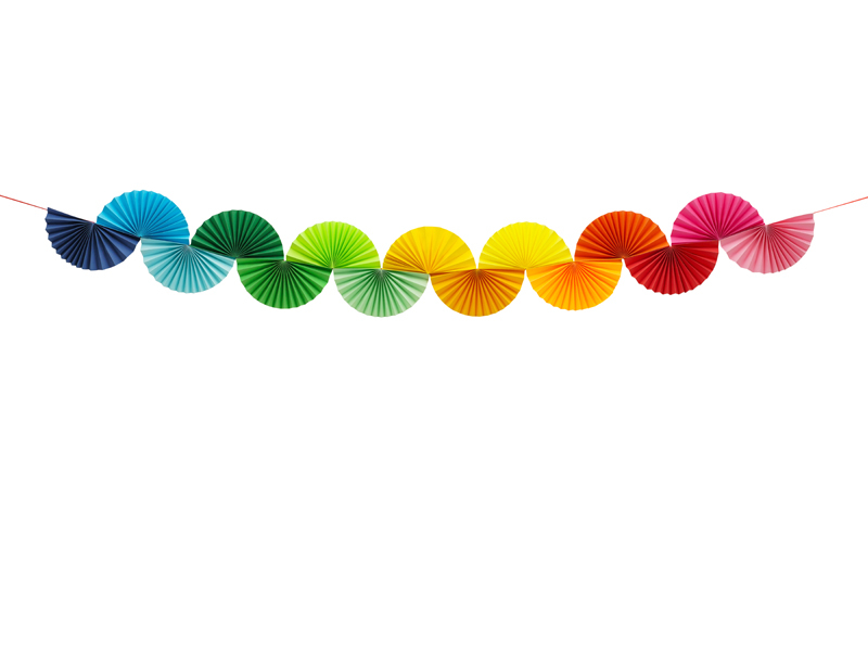 Paper garland Rainbow Fans, 2.5m, mix - Designer decorations and ideas ...